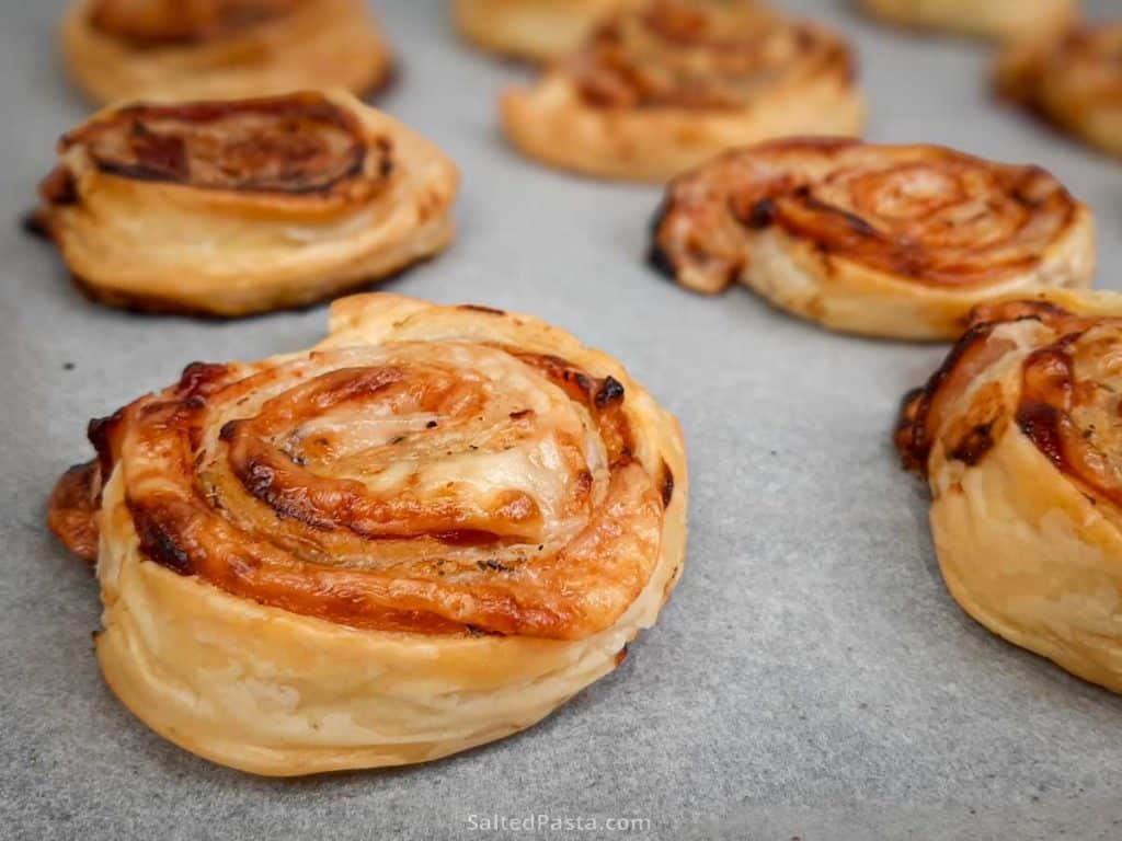 Puff Pastry Pizza Rolls - SaltedPasta